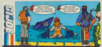 GI JOE Vintage Joke Magnet COMIC STRIP 1991 Insert Deep Six Spirt ...