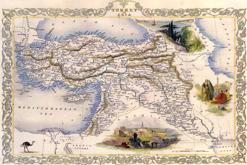 1800'S MAP TURKEY ASIA JERUSALEM ARMENIA POSTER REPRODUCTION | eBay