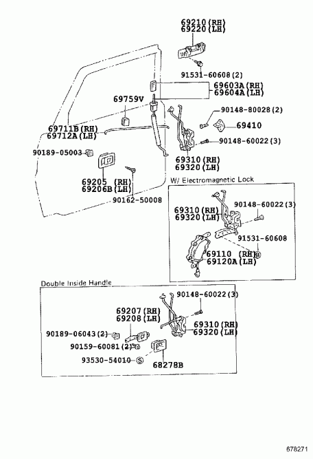 6931060081+Genuine+Toyota+Lock+ASSY+Front+Door+RH+69310-60081 for sale ...