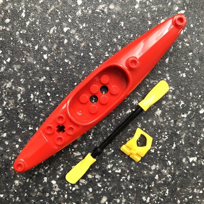 Lego Red Kayak Canoe Boat with Oars Paddle Minifigure Life Vest | eBay
