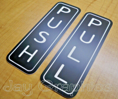 Engraved PUSH and PULL Office Door Signs | Business Plaques | Home Wall ...