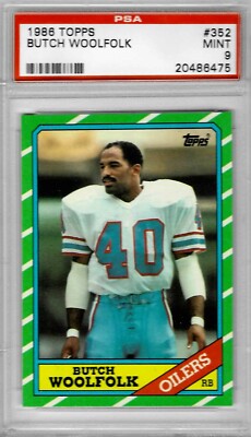 1986 Topps #352 - Butch WOOLFOLK - PSA 9+++ Oilers | eBay
