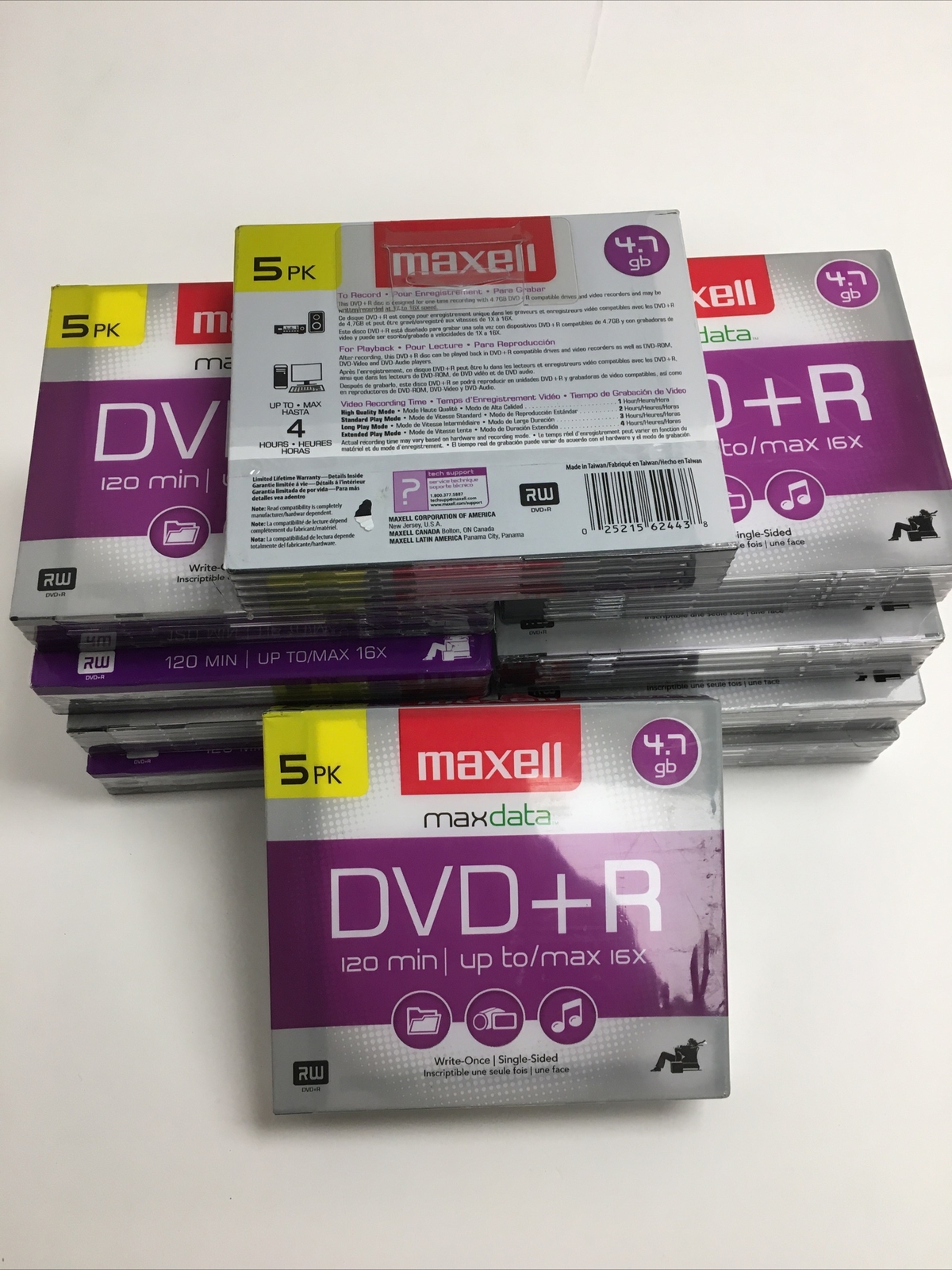 50 Maxell DVD + R Data 4.7 GB, with Ali Jewel Cases, 5/packs (Lots of ...