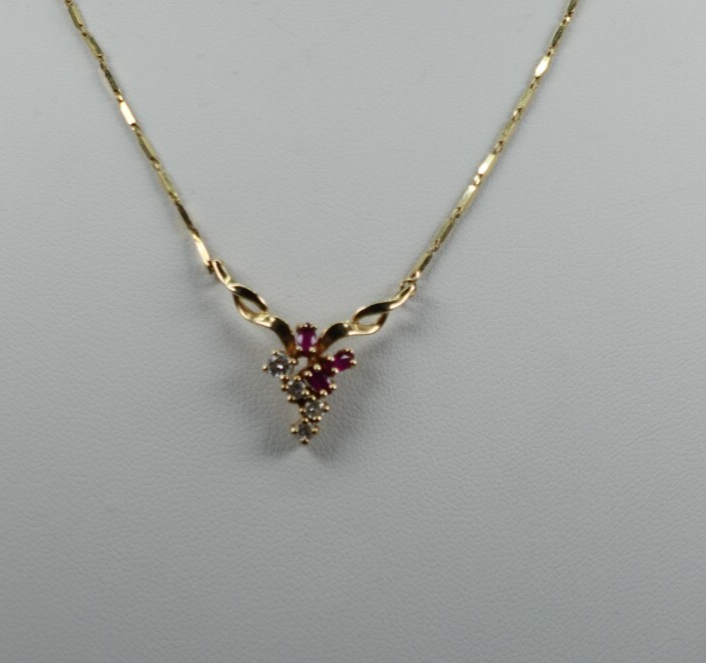 Estate 14k Ruby and Diamond Custer on Choker Necklace | eBay