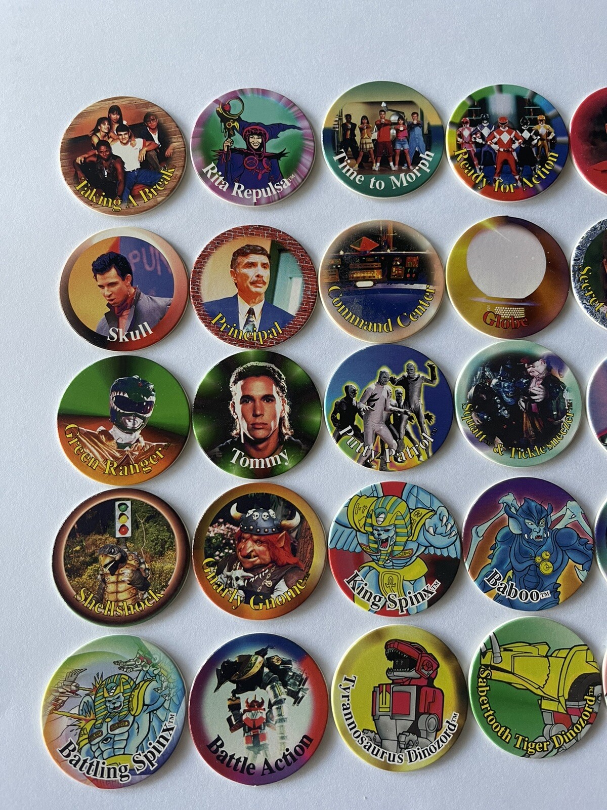 1994 SABAN Mighty Morphin Power Rangers Pogs COMPLETE SET of 50 | eBay