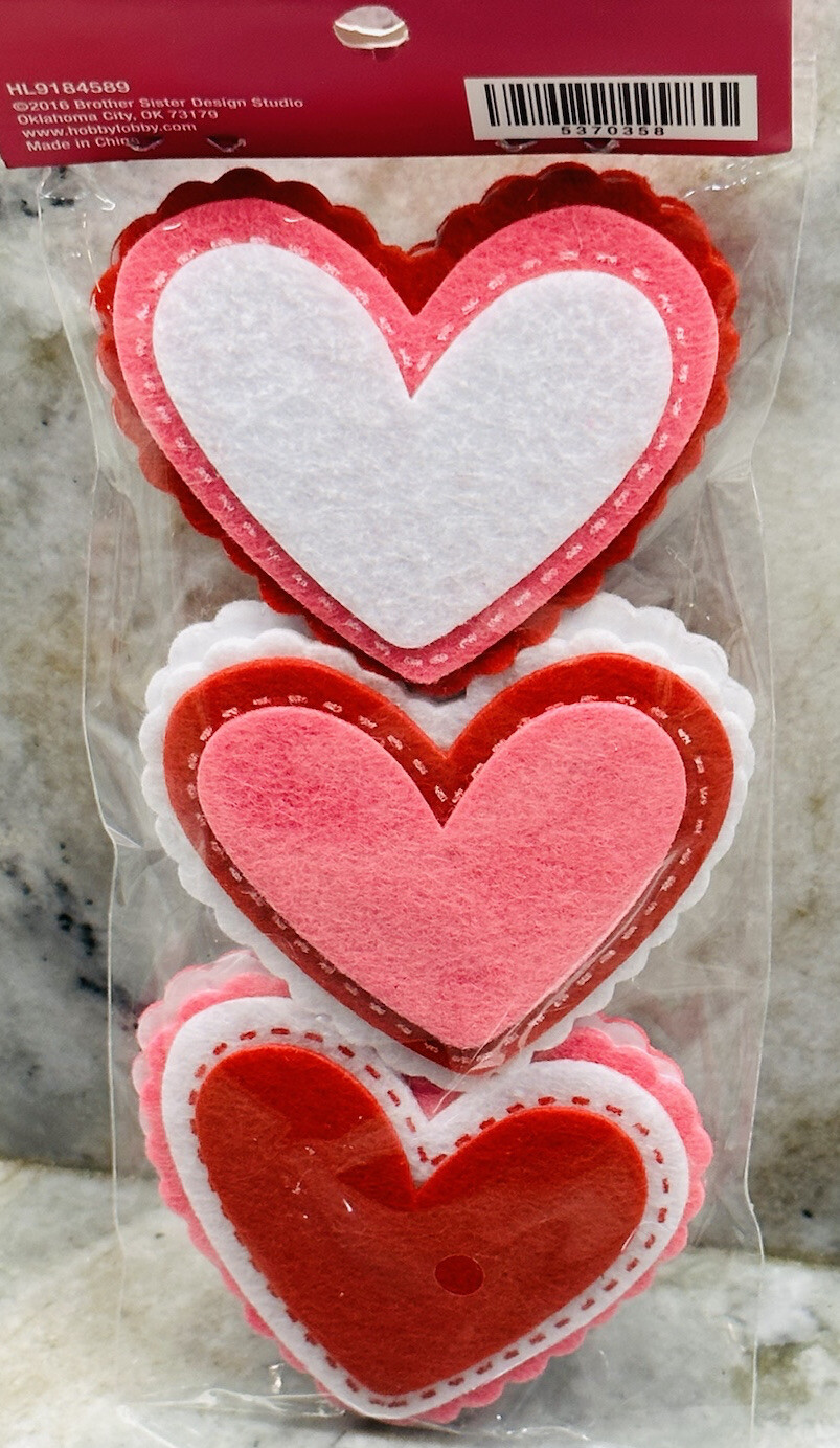 Valentines Crafts Stitch Heart Stickers 6pc. 2.68x2.4Inches | eBay