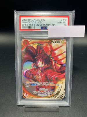 PSA 10 Luffy ST01-012 OP-05 Eiichiro Oda Signature One Piece Card ...