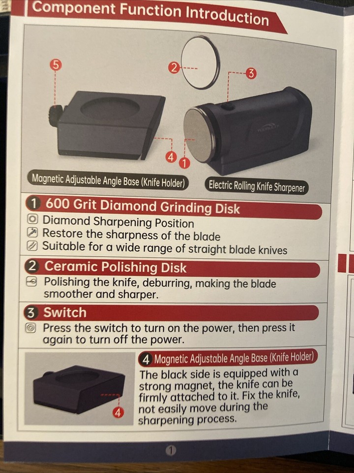 Yoorleay Electric Rolling Knife Sharpener YL-GD001 Grey NIB | eBay