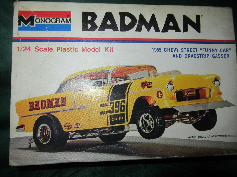 Vintage 1973 Monogram 1/24th "Badman" 1955 Chevy Bel Air Hardtop Open ...
