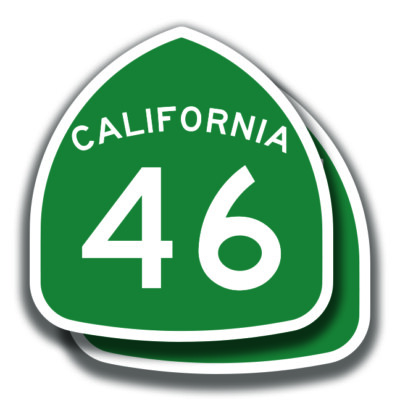 CALIFORNIA STATE ROUTE 46 STICKER 2 Decals Road Sign Bogo Highway Car ...