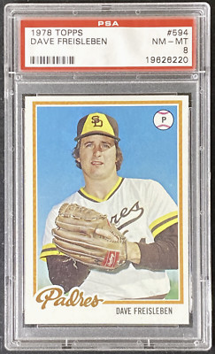 1978 Topps #594 Dave Freisleben, PSA 8 NM-MT, San Diego Padres | eBay