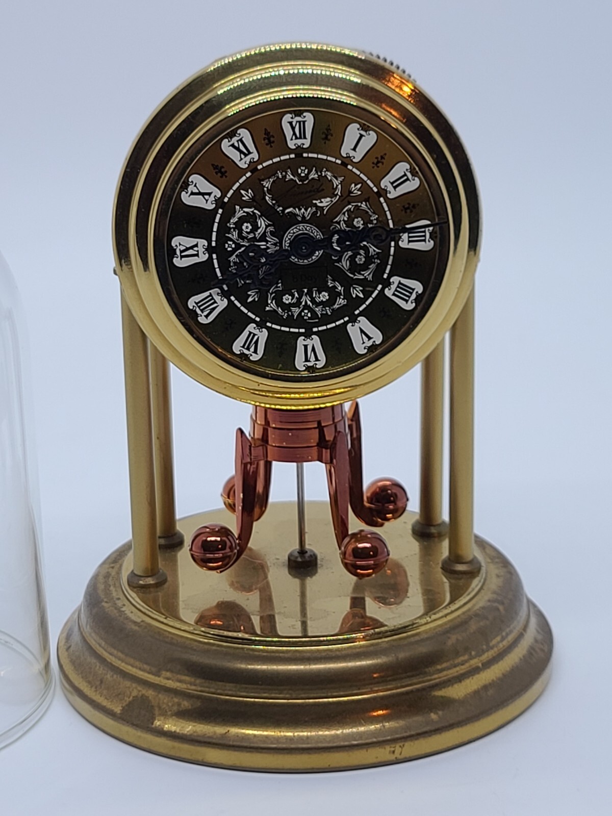 Vintage Working Schmid Schlenker Germany Mini 8 Day Glass Dome Brass ...