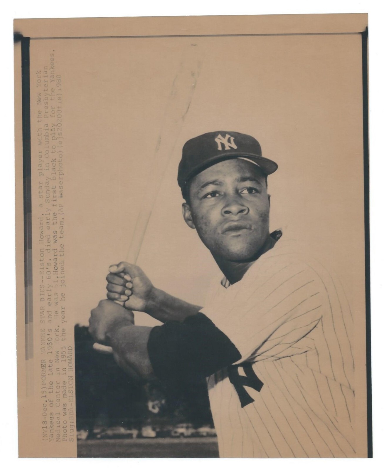1980 ELSTON HOWARD NEW YORK YANKEES DEATH ANNOUNCMENT LASER PHOTO | eBay