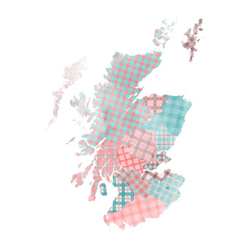 Scotland Tartan Map Pink Canvas Wall Art Print | eBay Australia