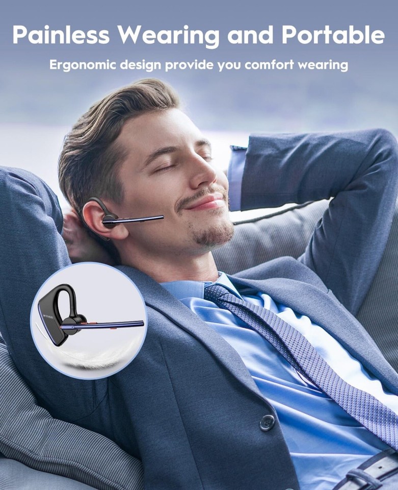 Wireless Headset Bluetooth Truck Driver Noise Cancelling Like Blue ...