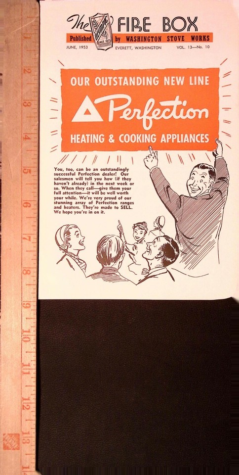 The Fire Box Magazine June 1953 Perfection New Line Washington Stove ...