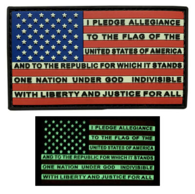 I Pledge of Allegiance Liberty Justice USA Flag Patch [3D PVC -Glow ...