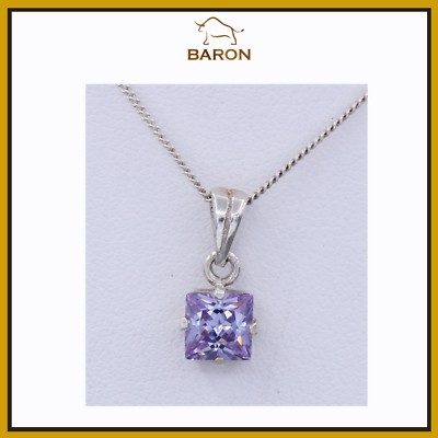 PURPLE PENDANT STERLING SILVER PERFECT CUTE GIFT SINGLE COLOR STONE ...