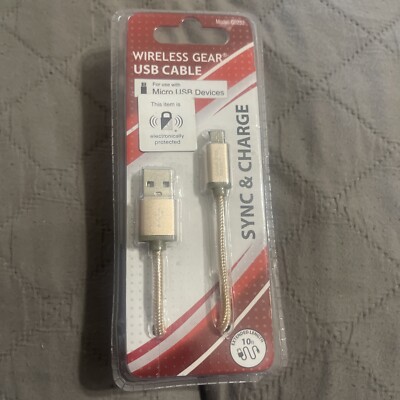 Wireless Gear 10 ft sync/charge BRONZE cable for Micro USB Devices | eBay