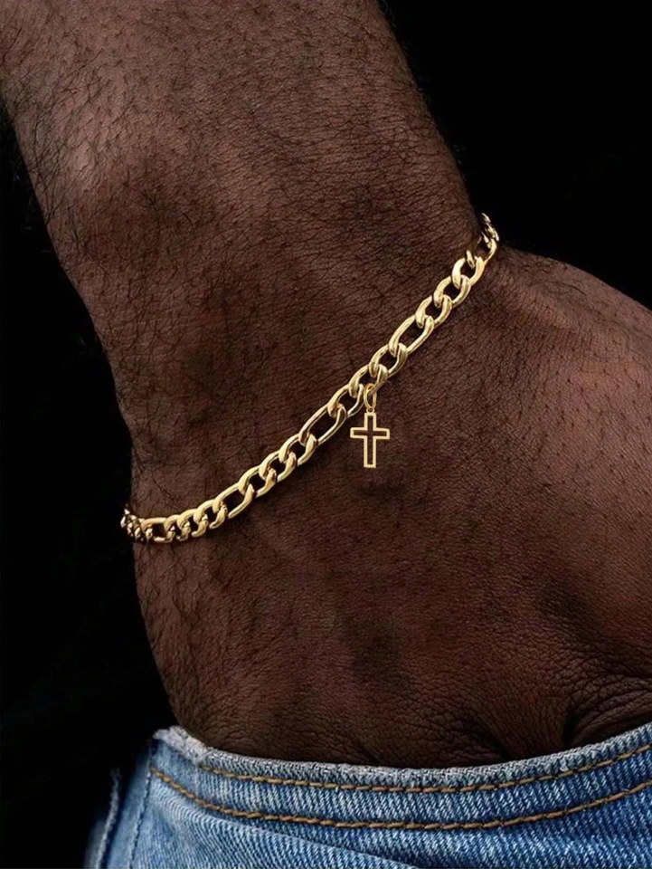 Pulseras de Oro 14K Joyería Fina Pulsera Cubana Para Hombre Brazalete ...