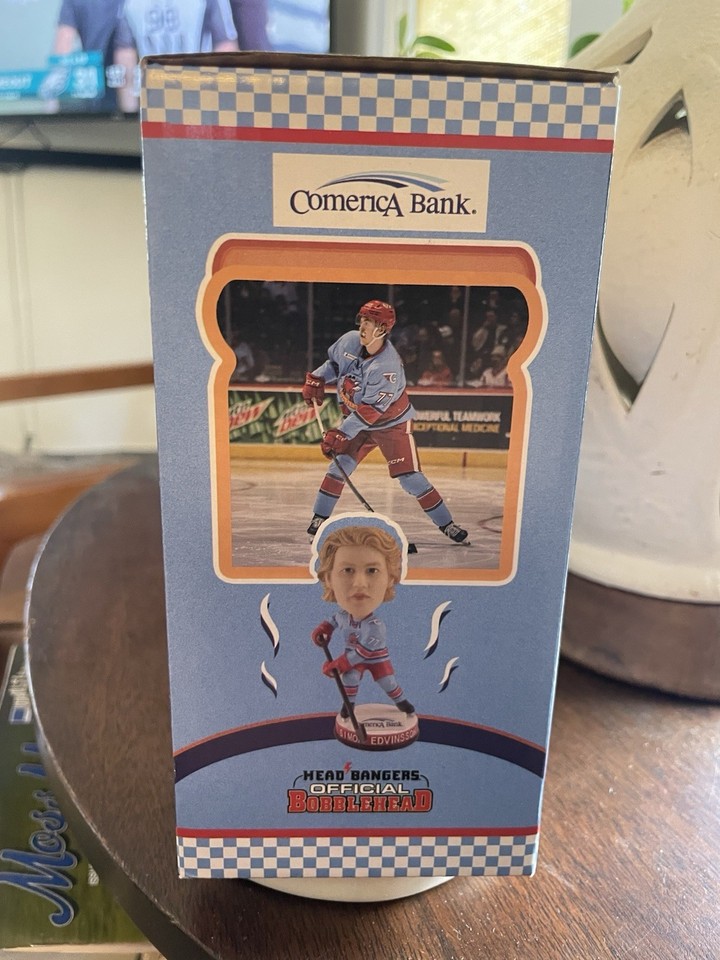 Simon Edvinsson Flying Toasters Night Bobblehead ~Grand Rapids Griffins ...