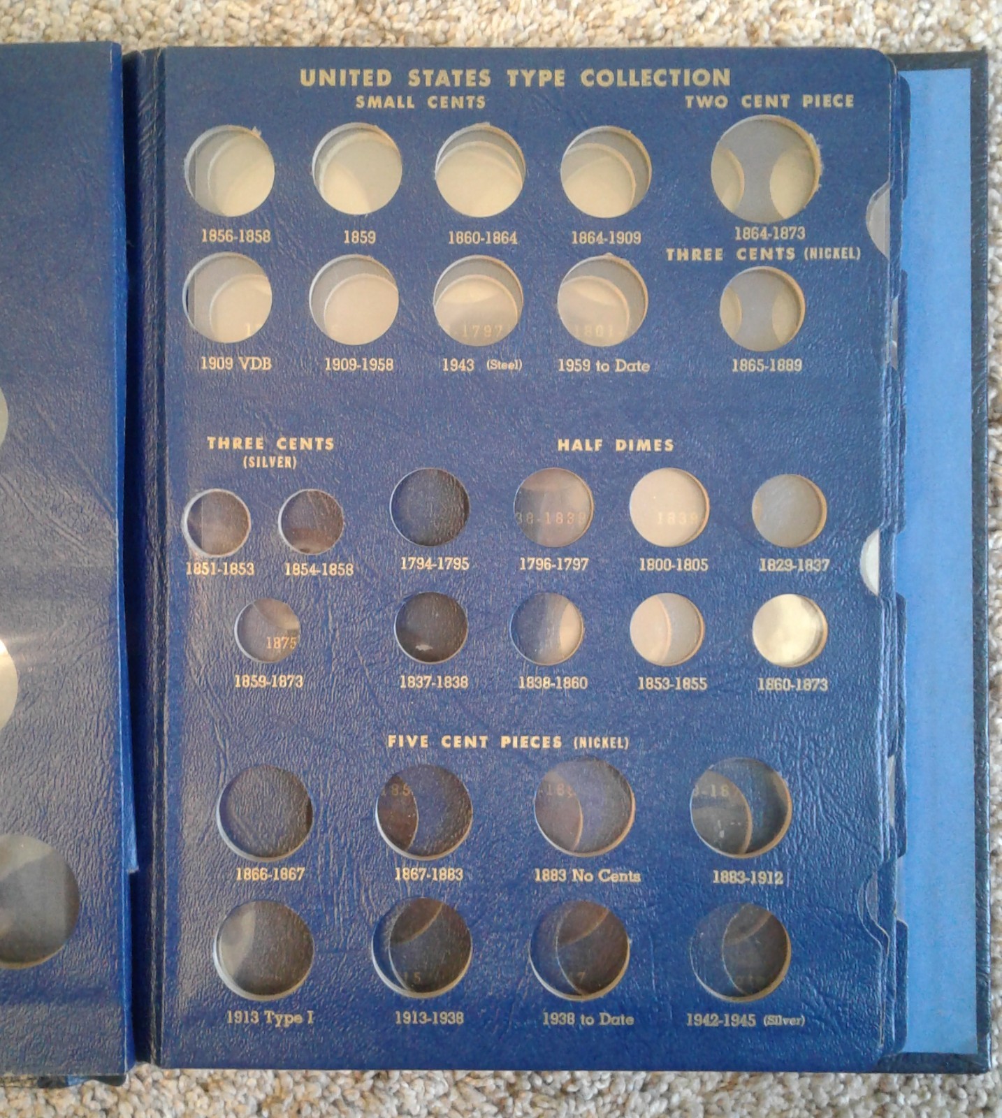 Custom made complete type set coin album, made from Whitman's older 2 ...