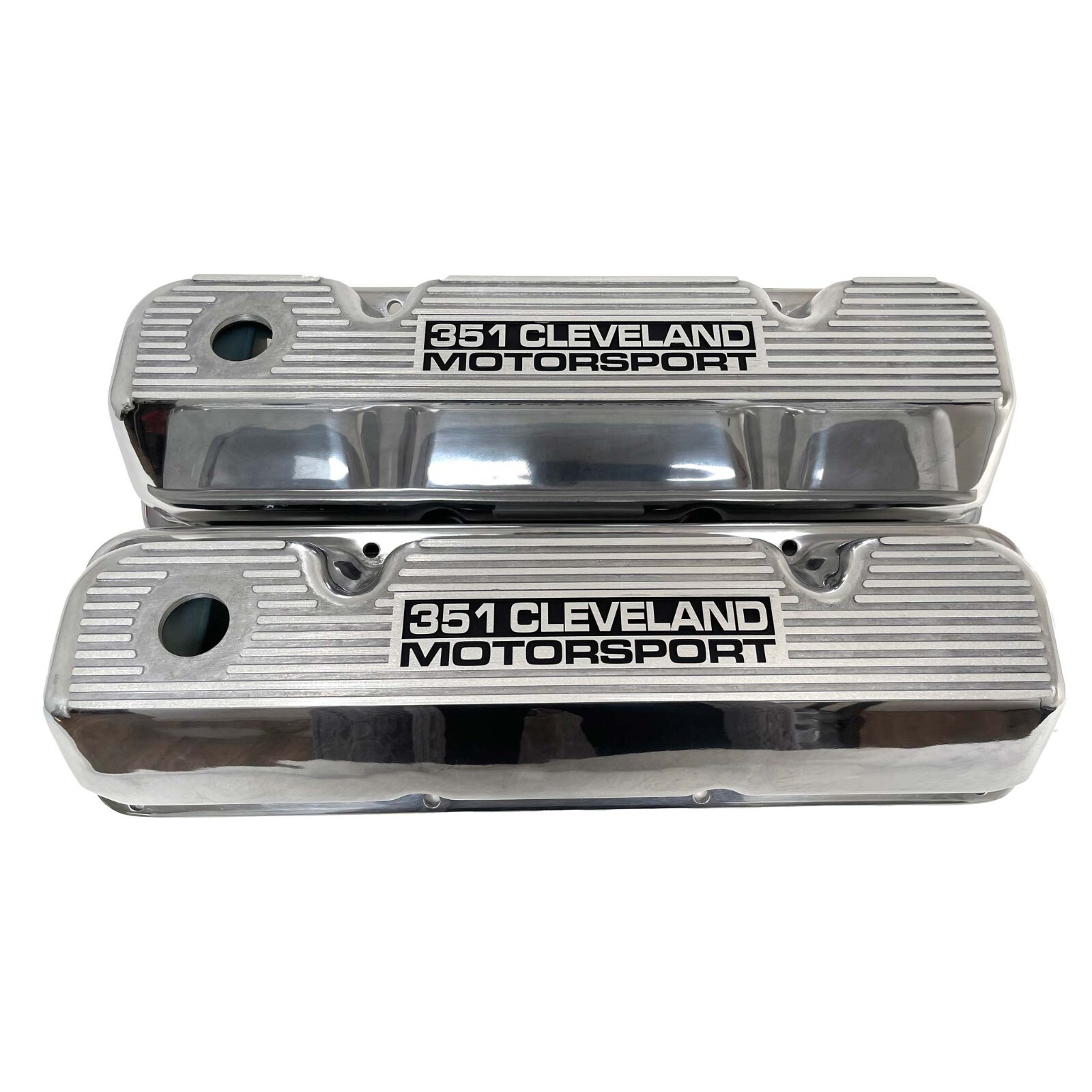 Ford 351 Cleveland MOTORSPORT Logo Polished Valve Covers Ansen USA ...