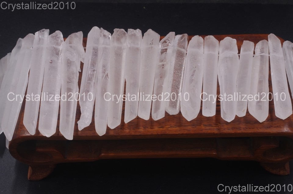 Natural Clear Quartz Crystal Rock Stick Poined Drilled Reiki Healing ...