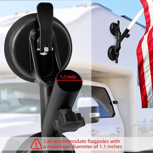 Flag Pole Mount for Car RVs Suction Cup Flagpole Holder Universal ...