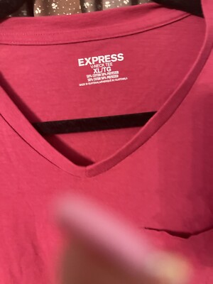 Express Shirt Men's V-Neck Short Sleeve T-Shirt Stretch Adult Xl | eBay