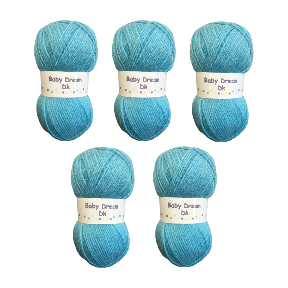 5 x 100g Baby Wool, Soft DK Double Knitting Yarn, Baby Dream From ...