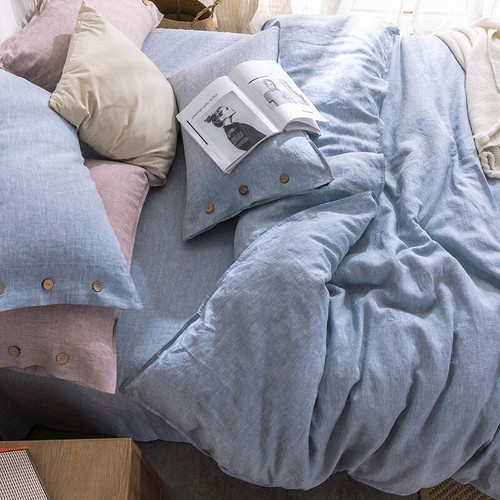 pure flax bedding set 4pcs 100% linen duvet cover bed sheet 2 ...