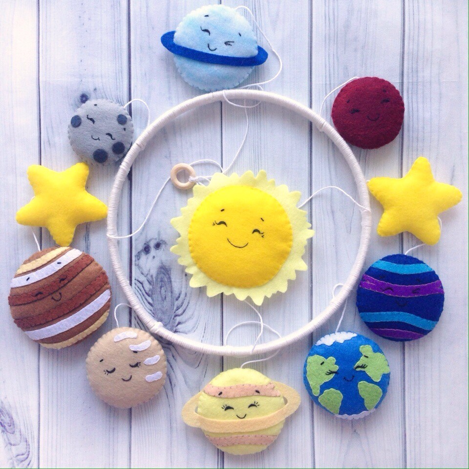 Baby Mobile Space Sun Planets Crib Mobile Solar System Nursery Decor ...