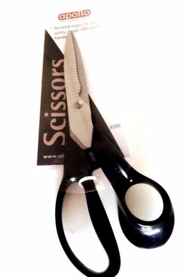 New Apollo Serrated Edge With Safety ABS Plastic Handle Scissors | eBay UK