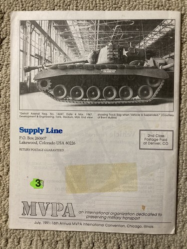 SUPPLY LINE Military Preservation Association Magazine October 1990 ...