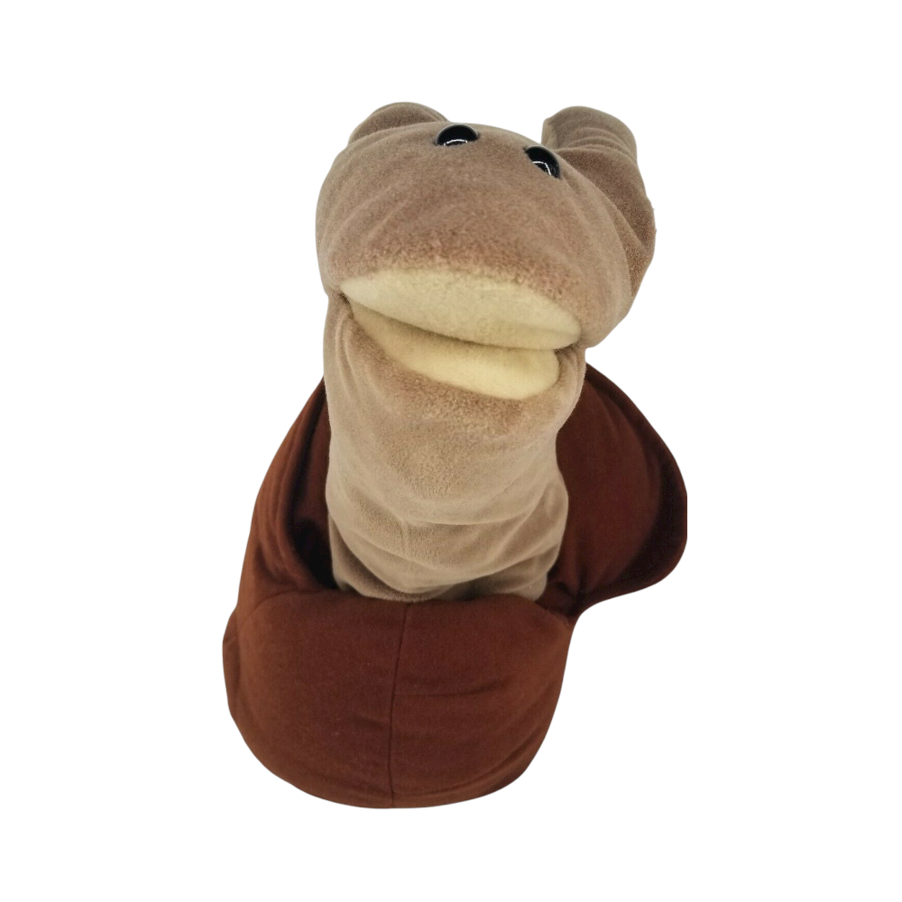 Folkmanis Snail Hand Puppet Plush Brown Full Body Pulls Into Shell Folk ...