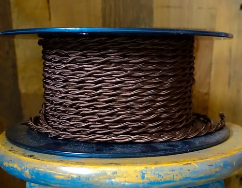 16 Gauge Brown Rayon Cloth Covered Twisted Wire - Vintage Braid Style ...