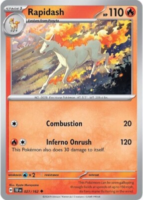 Rapidash (027/162) (Reverse Holo) Temporal Forces - Pokemon TCG [Near ...