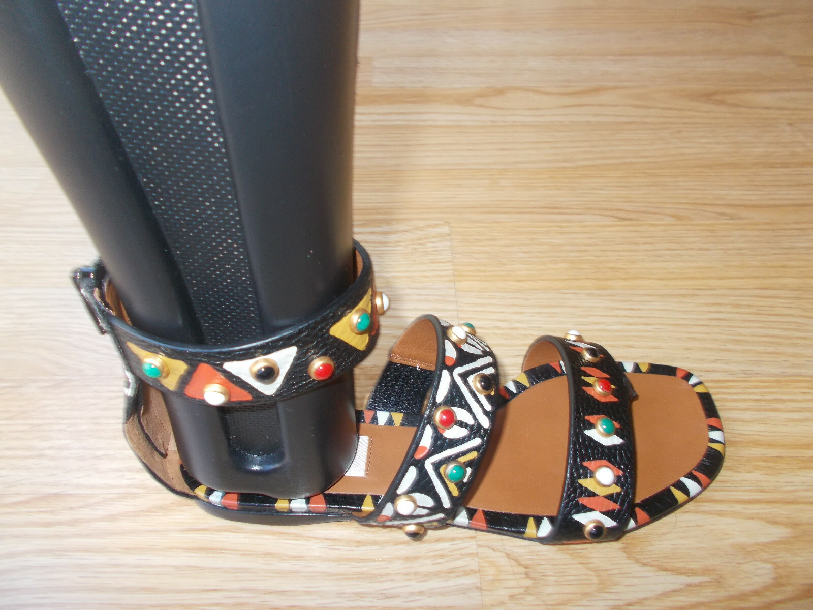 $1575 Valentino Garavani Primitive Sandals Thong Flat Studded sz 36.5 ...