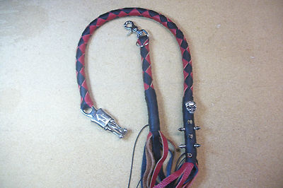 biker whip getback ULTIMATE whip BLACK & RED SPIKES No casing and small ...
