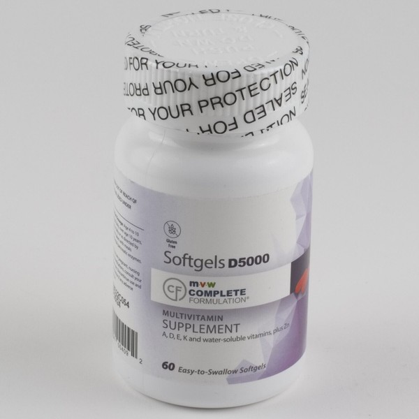 MVW Complete Formulation D5000 Multivitamins With Zinc 60 Softgels for ...