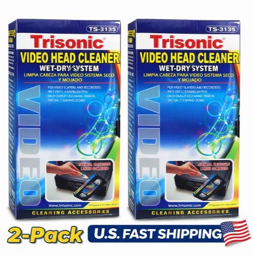 2-Pack Head Cleaning Video Tape Cassette For VHS VCR Player Wet-Dry ...