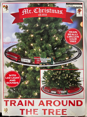 Mr. Christmas Animated TRAIN AROUND THE TREE LED Light Sounds Decor ...