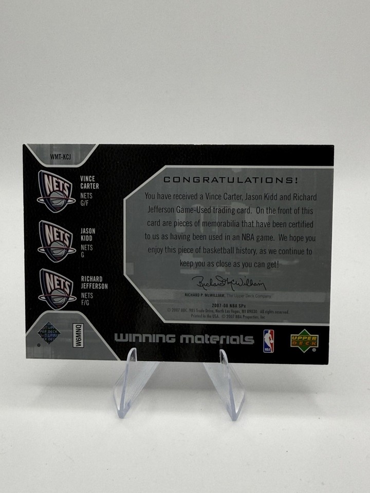 Vince Carter Jason Kidd Richard Jefferson Triple Relic Nets SPx Winning ...