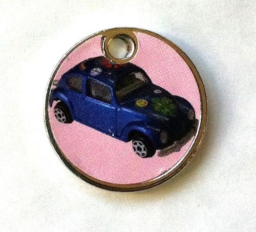 VW BEETLE CAR (BLUE) SHOPPING TROLLEY COIN Keyring Token Key Ring ...