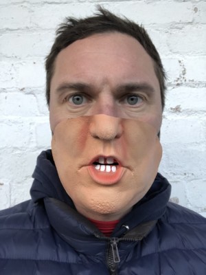 Donald Trump Mask Funny Half Face Cover Latex Fat Cheeks Pout Costume ...