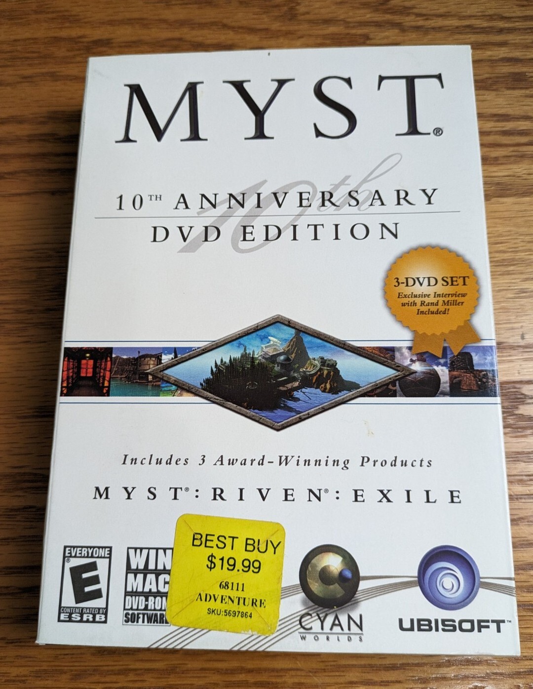 MYST 10th Anniversary DVD Edition 3-Disc Set RIVEN EXILE Ubisoft Cyan ...