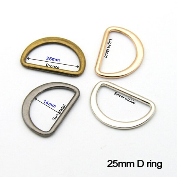 Flat Welded Metal D-Rings Buckles Leathercraft Webbing ~ Gold Silver ...