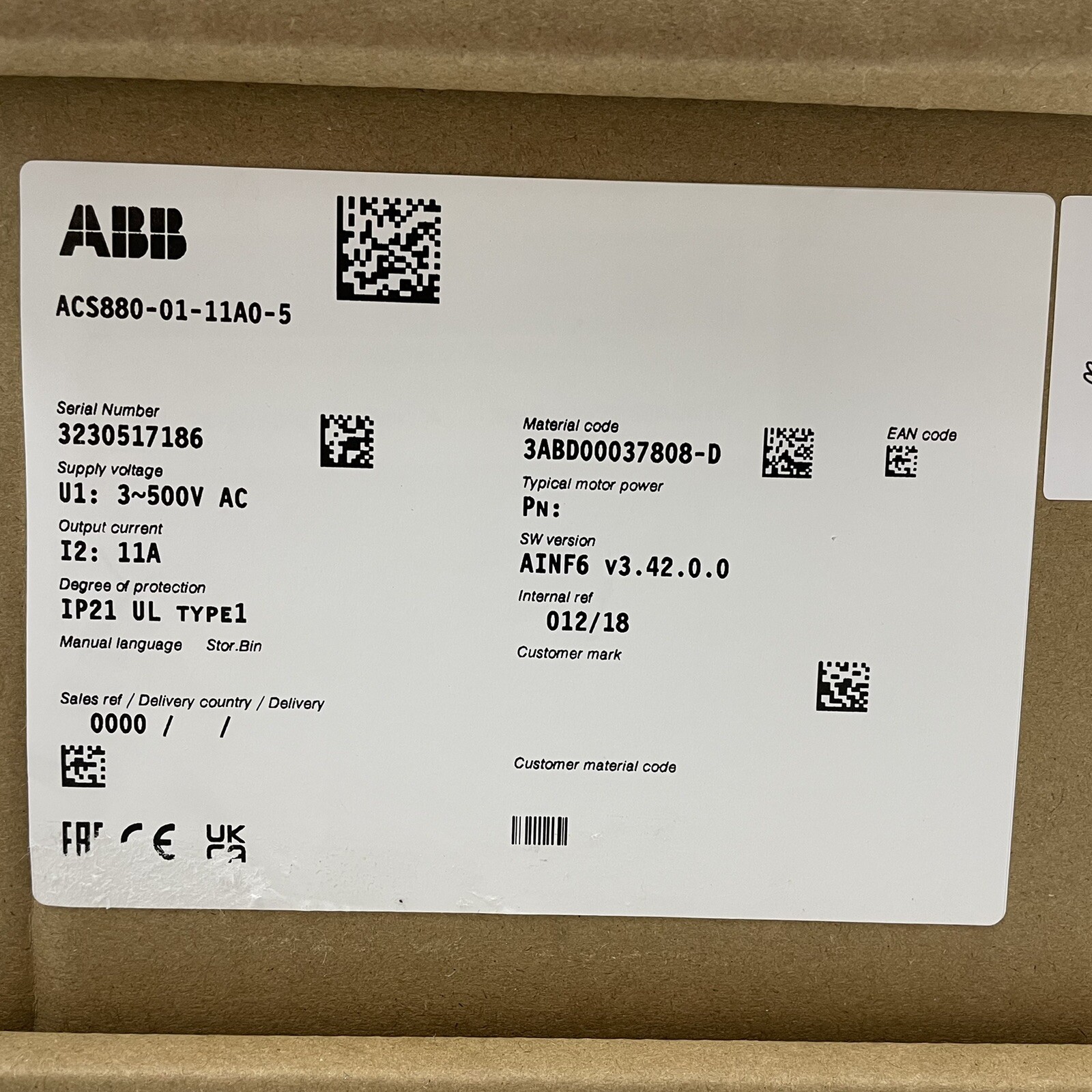 1pc ABB Acs880-01-11a0-5 ACS8800111A05 No Control Panel for sale online ...