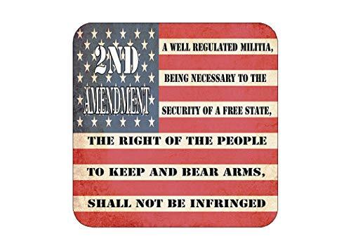 Patriotic USA Flag 2nd Amendment Drink Coaster Set Gift United States ...